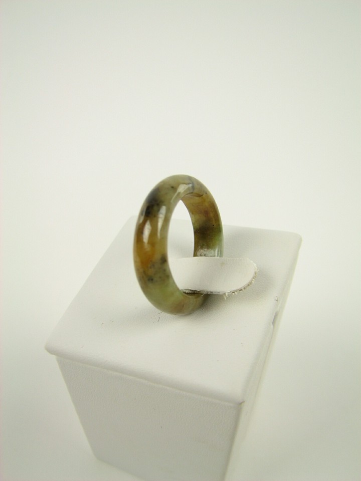 Genuine Natural Variegated Jade Round Eternity Ring Band - Size 7.25 ...