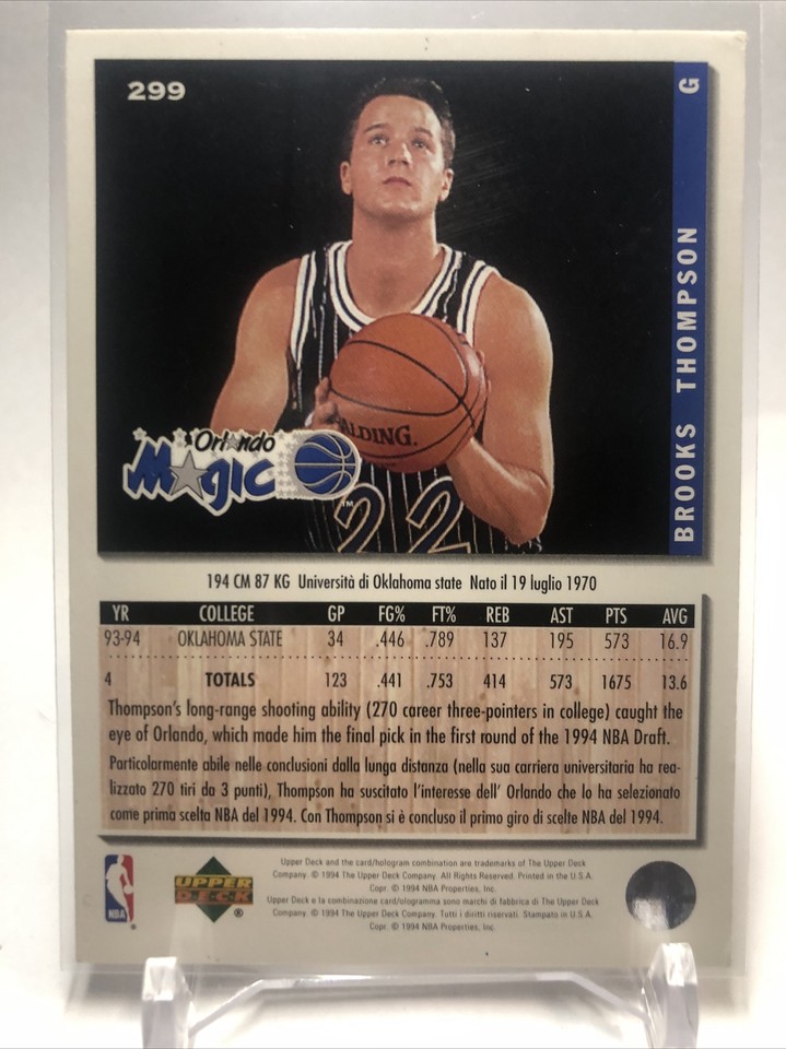 1994-95 Collector's Choice #299 Brooks Thompson Orlando Magic | eBay