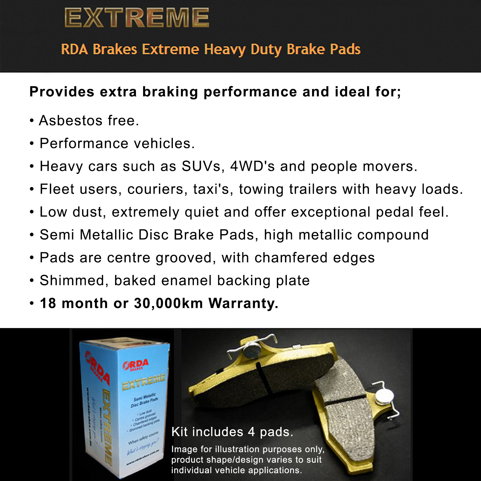 Front Extreme Disc Brake Pads for Subaru Liberty GT / L 11/1996-2004 ...