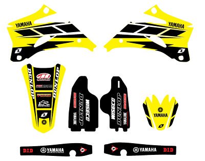 YAMAHA TEAM GRAPHIC KIT RETRO YELLOW YZ250F YZ450F Laminated 2006 2007 ...