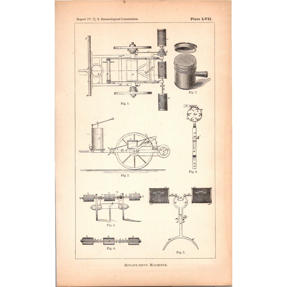 Rotary-Sieve Machines 1885 Diagram Engraving SJ13 | eBay