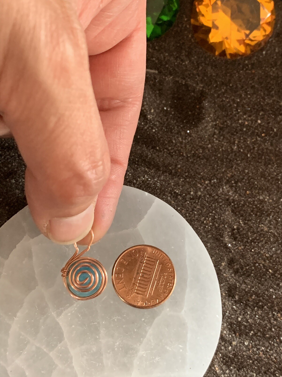 Cute Wire Wrapped genuine Aquamarine Sphere Pendant | eBay