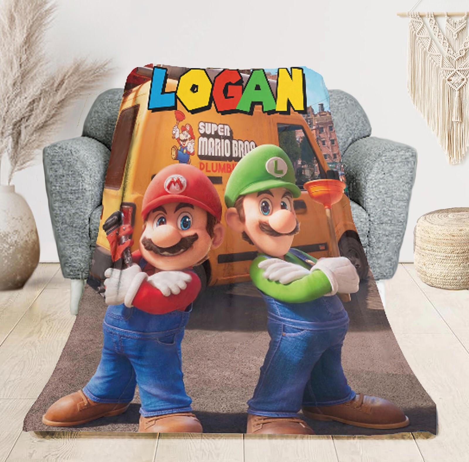 SUPER MARIO BROTHERS Blanket Personalised | eBay