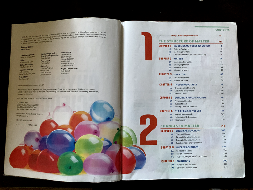 Physical Science Student Edition (6th ed) Textbook/ Paperback / By BJU ...