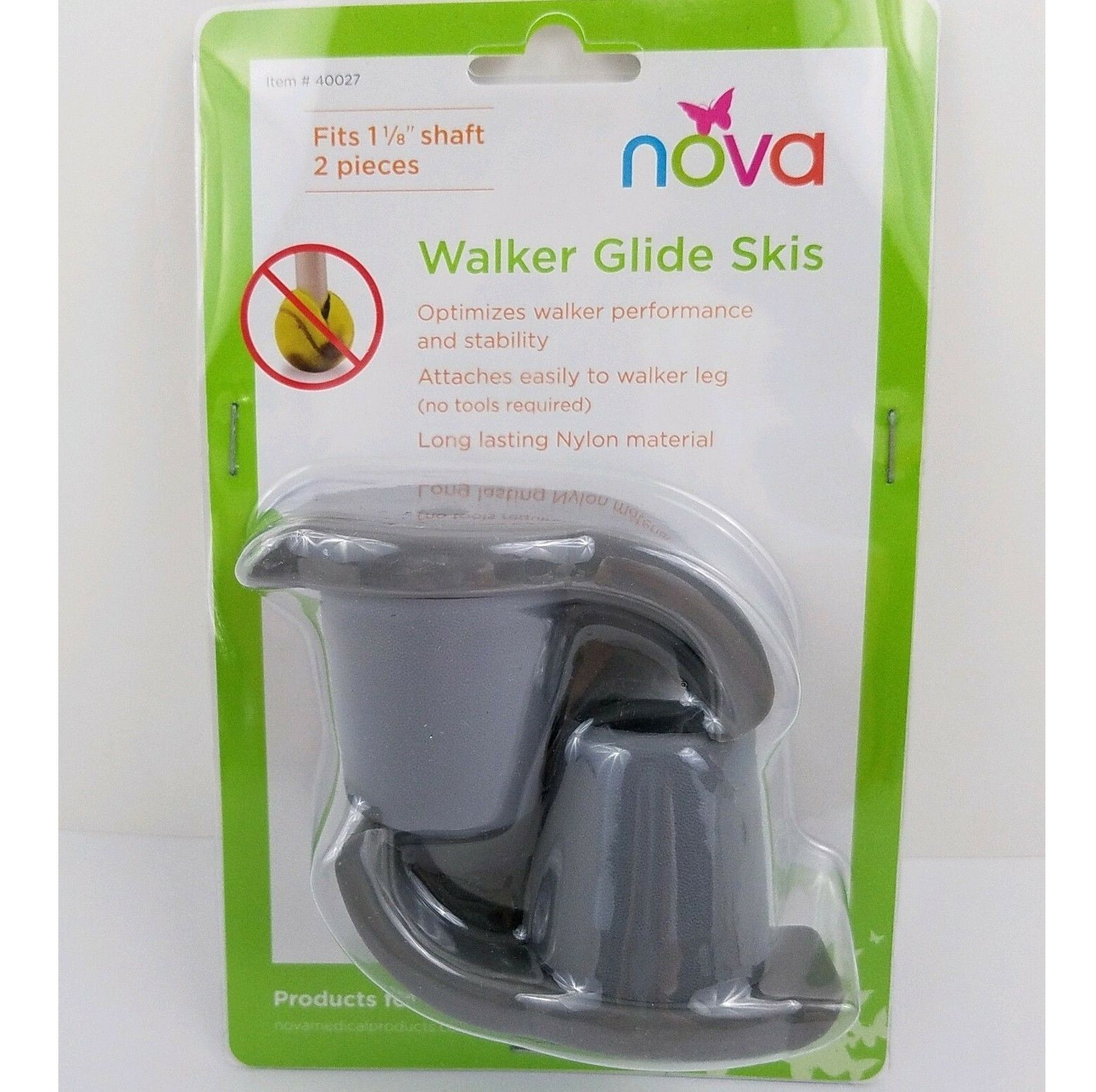 Nova Walker Glide Skis 40027 Gray (1-Pair) Fits all 1 1/8" | eBay