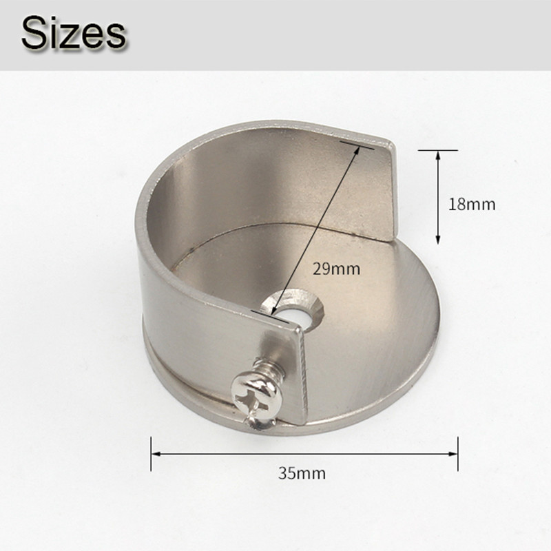 Metal Curtain Pole Recess Bracket Curtain Rail Support for 28mm Curtain ...