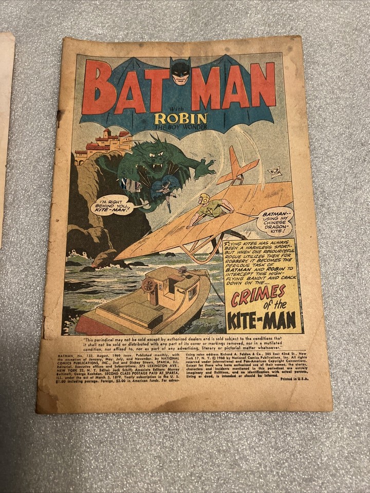 Batman #133 (1960) - 1st Kite Man! 1st Bat Mite in title! Acceptable ...