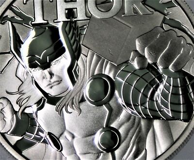 Thor Marvel Series 2018 1 oz .999 Pure Silver Coin in capsule Tuvalu ...