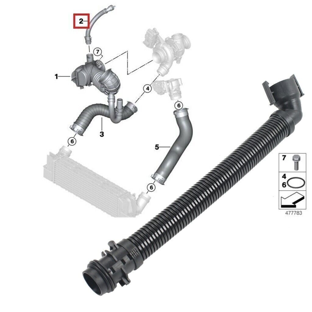 AIR INTAKE BREATHER PIPE FOR BMW 1 2 3 4 5 7 X1 X3 X4 X5 F30 SERIES ...