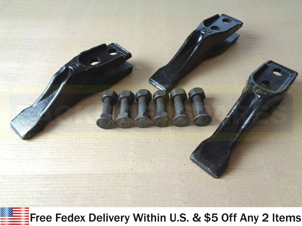 JCB PARTS - 3 PCS. FORGED TOOTH POINT WITH NUT/BOLT. (PART NO. 531/ ...