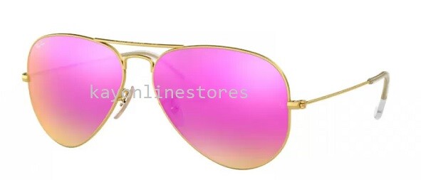 Ray Ban Sunglasses Aviator Arista Gold 3025 112/4T Cyclamen Flash ...