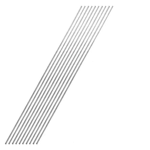 10Pcs 2Mm X 300Mm Stainless Steel Rods for DIY Crafts Metal Solid round ...