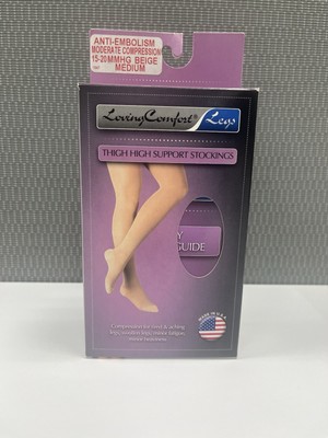 Loving Comfort Legs Anti-Embolism Support Thigh High St Medium Beige | eBay