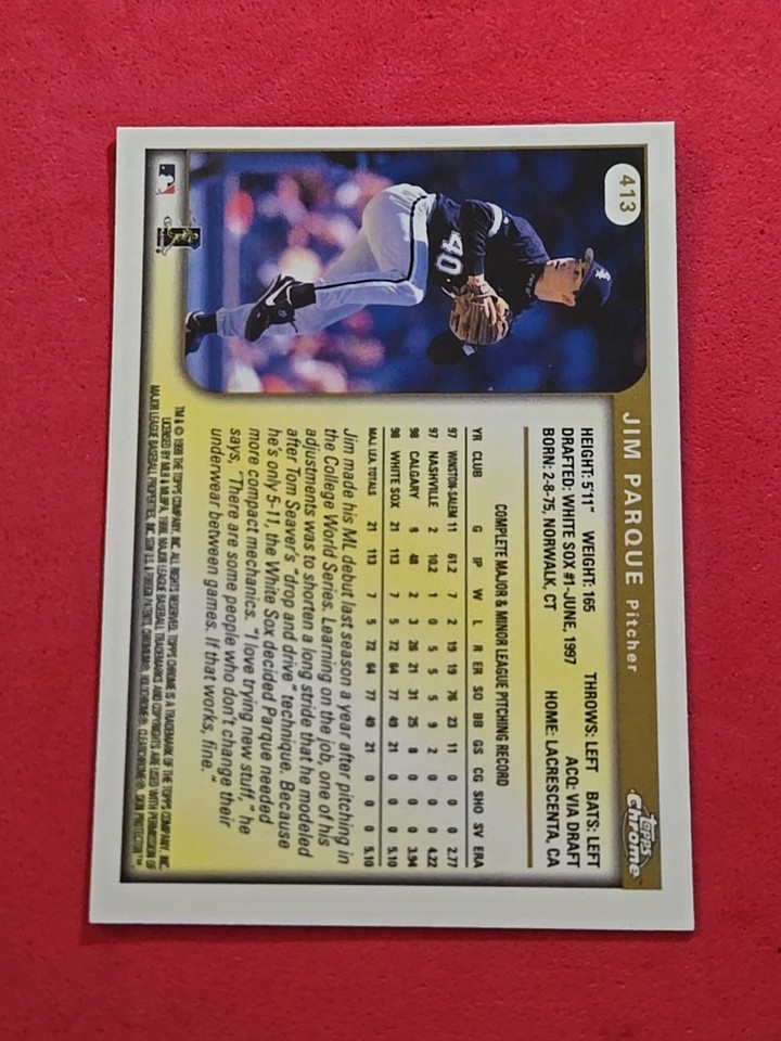 1999 Jim Parque Topps Chrome #413 | eBay