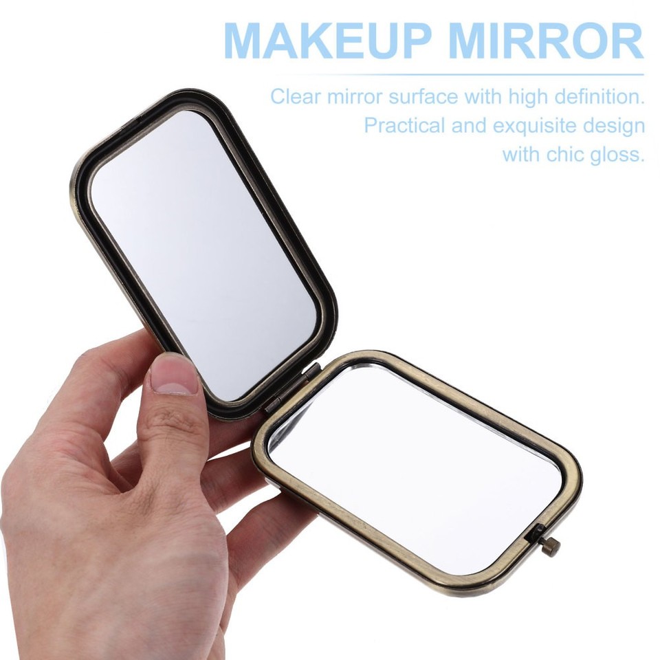 Metal Makeup Mirror Travel Double Sided Mirror Compact Mirror Foldable ...