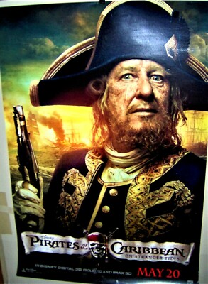 PIRATES of the CARIBBEAN on Stranger Tides BARBOSSA Poster Geoffrey ...