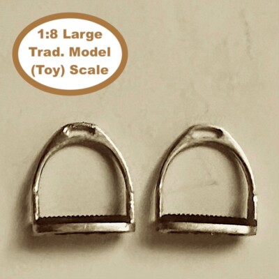 HORSING AROUND Large Traditional 1:8 ENGLISH STIRRUPS WITH BLACK ...
