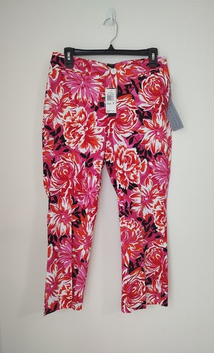 GRACE ELEMENTS WOMAN Pink Fuchsia Floral Hibiscus Wide Leg Capri Pants ...