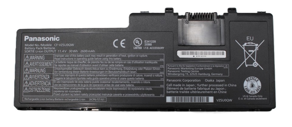 Panasonic CF-20 FZ-A2 Original Battery Pack CF-VZSU0QW 11.4V 2600mAh ...