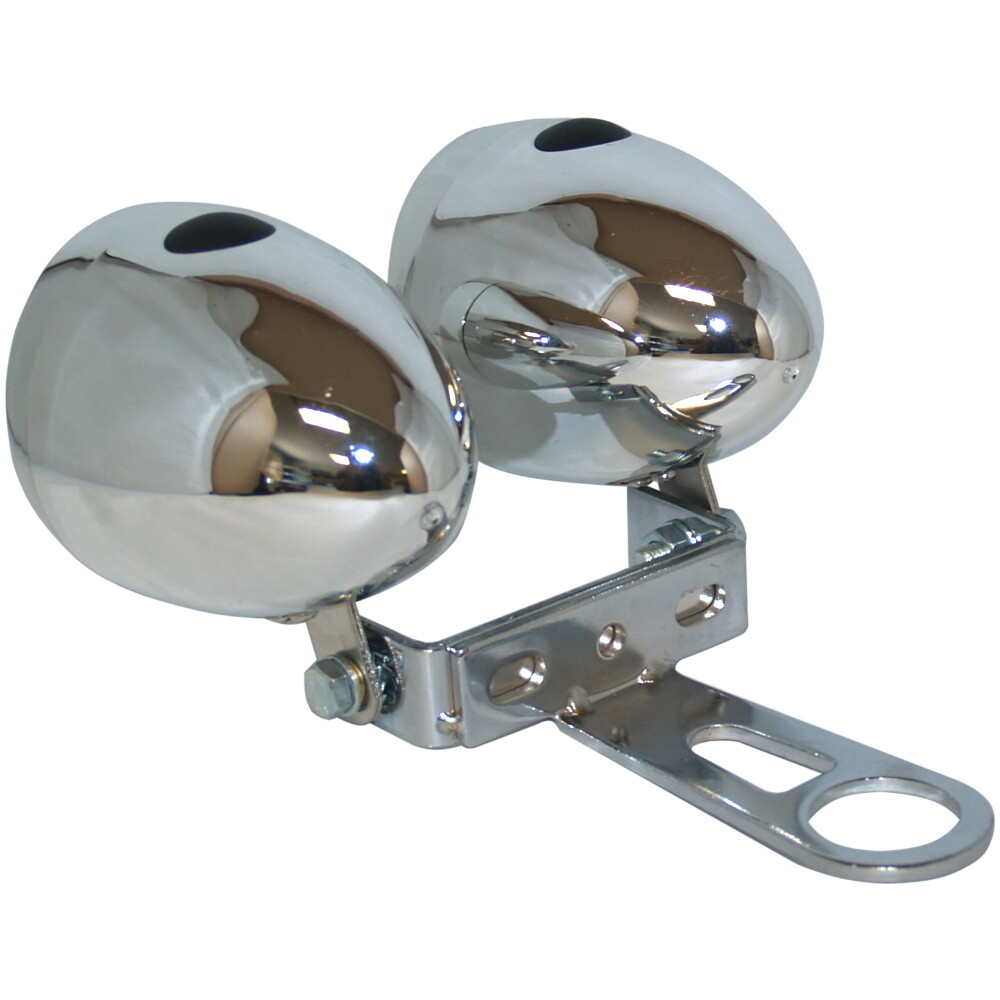 DOUBLE FRONT LIGHT SET WITH BRACKET INCLUDED CYCLE BIKE CHROME LED ...
