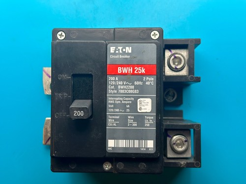Eaton Cutler Hammer BWH2200 200 Amp 240V 2 Pole Circuit Breaker | eBay