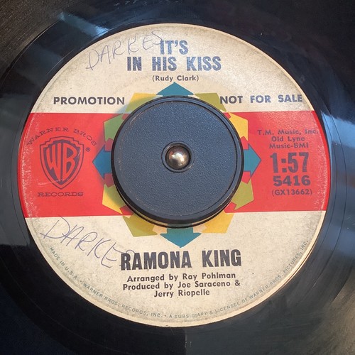Ramona King 45RPM “It's In His Kiss” 1964 60s Soul R&B Oldies 7” PROMO ...