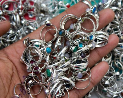 100 Pcs Rings, Small rings, Handmade rings, silver plated rings, Boho ...