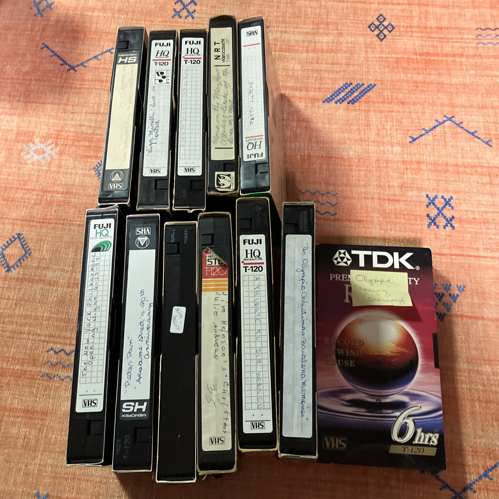 Vintage Lot of 12 VHS Tapes Recorded At Home-Movies TV Commercials ...