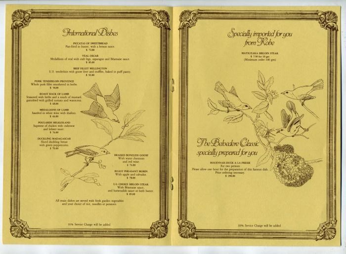 The Belvedere Menu Hong Kong Harbour View Holiday Inn 1981 | eBay