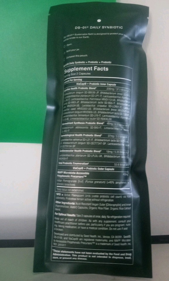 3 Seed DS-01 Daily Synbiotic - Prebiotic and Probiotic REFILL - 60 Caps ...