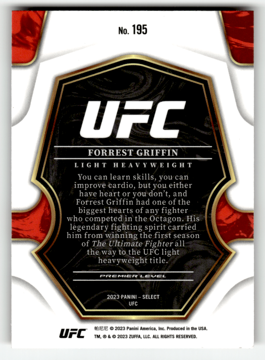 UFC Forrest Griffin 2023 Select Panini #195 Silver | eBay