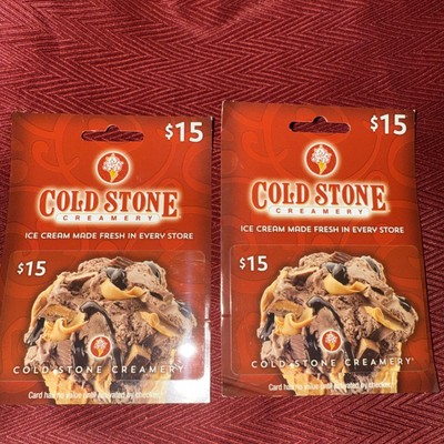 $30 COLD STONE CREAMERY Physical Gift Card 2 X $15 Gift Cards | eBay