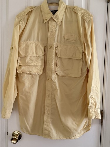 Cabelas Guidewear Yellow Shirt Vented Outdoors Fishing Hunting Hiking S ...