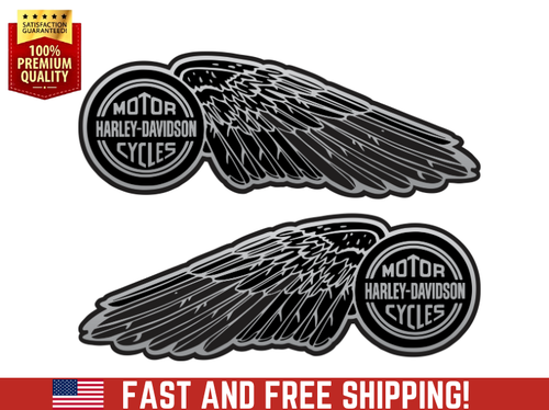Vinyl Decals For Harley Tank set of 2 - Silver Dark Gray Flat Black ...