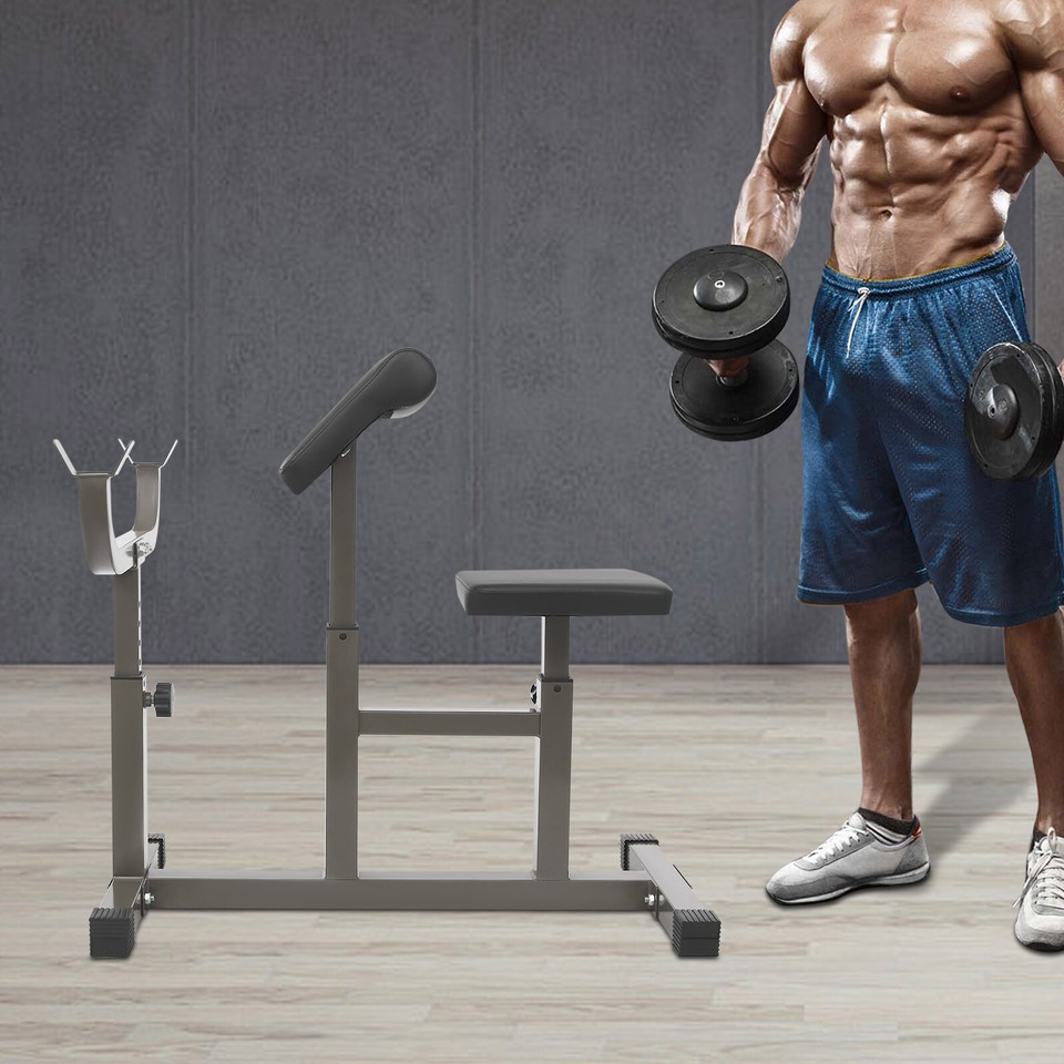 Preacher Curl Bench Biceps Bench Adjustable Strength Training Bench for ...