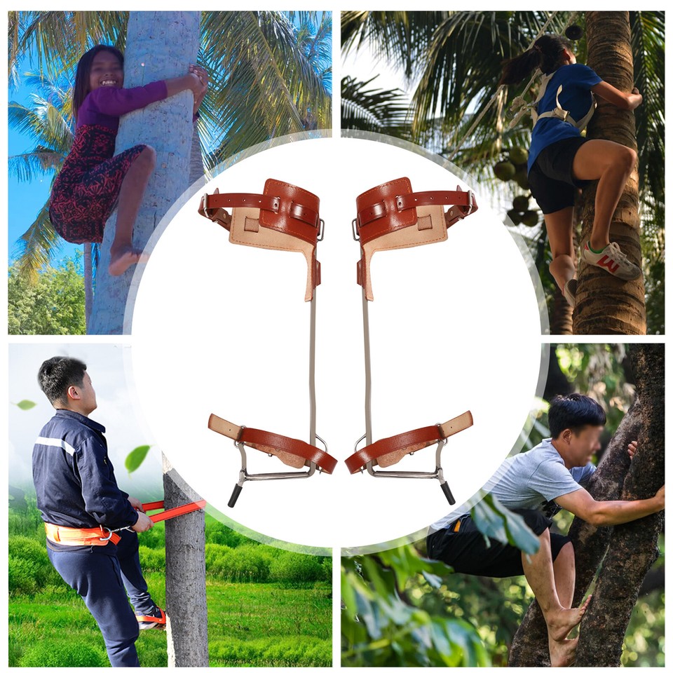 Tree Climbing Spike Set Adjustable Pole Climbing Spurs Tool Climber ...