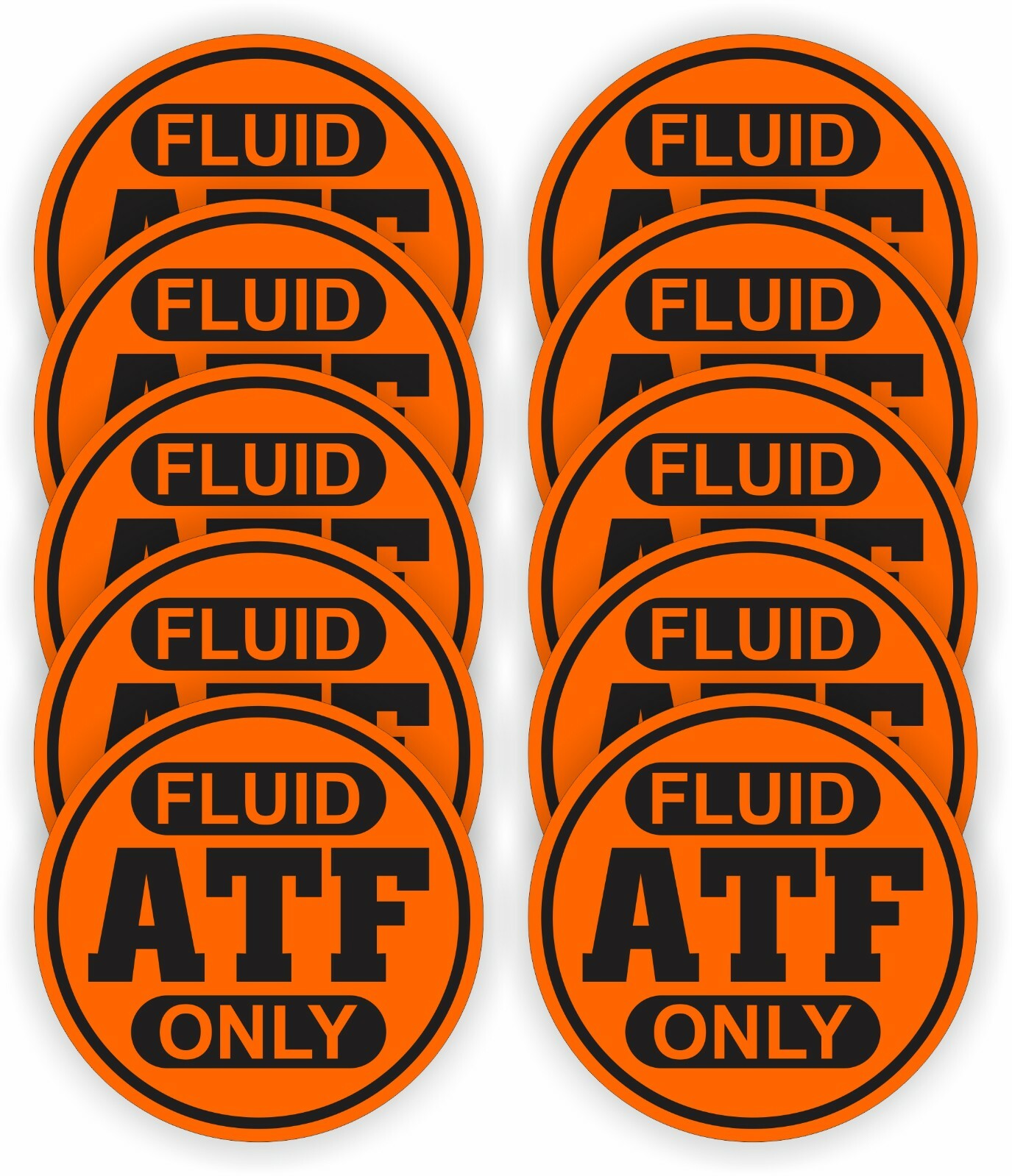 10 pcs 3-inch ATF FLUID ONLY Vinyl Stickers Transmission Oil Decals ...