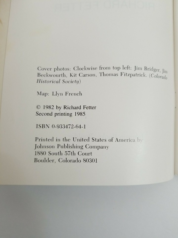 Mountain Men of Wyoming by Richard Fetter 1985 2nd Printing 60 Page ...