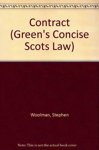 Contract (Green's Concise Scots Law..., Woolman, Stephe 9780414010581 ...