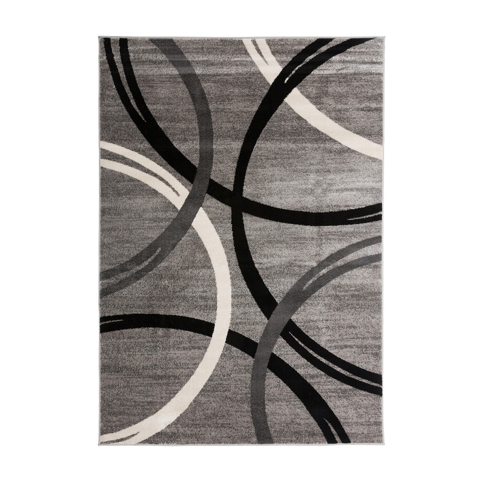 Rugshop Modern Rug Contemporary Area Rugs Wavy Circles Design Abstract ...