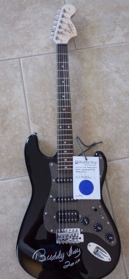 Buddy Guy Signed Autographed Black Squier Strat Electric Guitar W ...