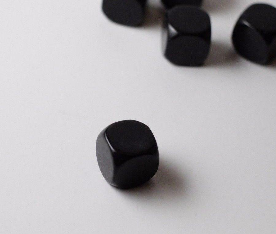 10 Pcs Blank Black Dice / Counting Cubes 16mm D6 Square RPG Gaming Dice ...