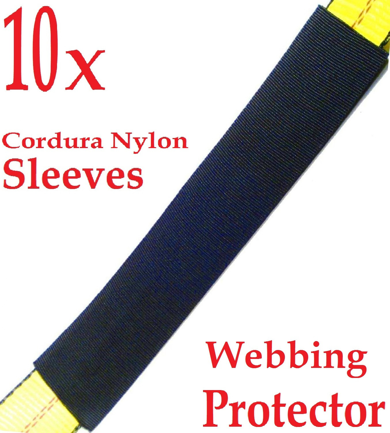 Ten (10x) 12" Sliding Sleeve Webbing web Protector for 2" Ratchet Tie ...