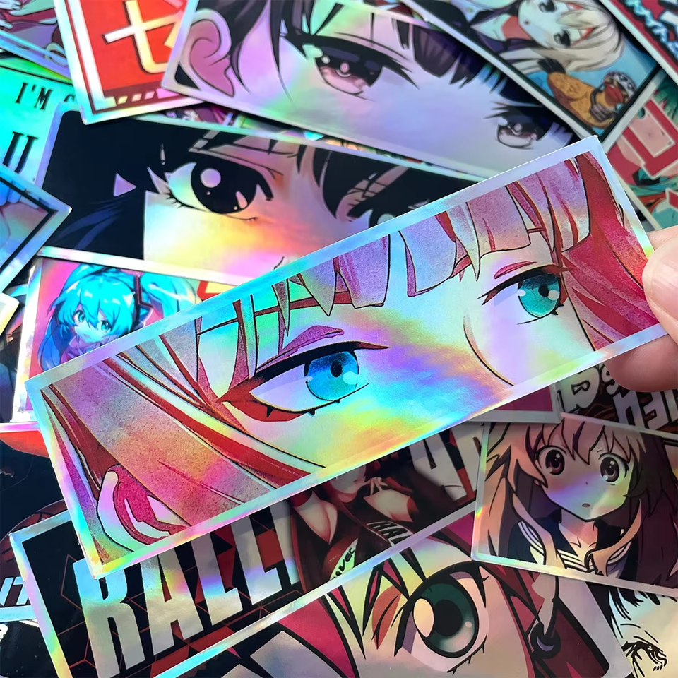 Anime Girl Stickers 10 Pack Random Assortment Laser Holographic JDM ...