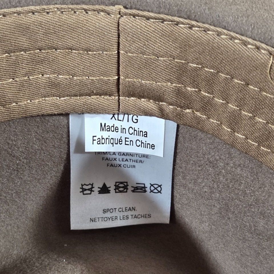Pendleton 100% WOOL Indiana Western Fedora Outback Hat TAN Size X-Large ...