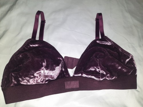 Victoria’s Secret Pink Velvet Triangle Unlined Bralette Plum Purple ...