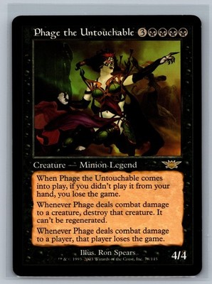 Magic The Gathering Legions Phage the Untouchable #78/145 MTG TCG CCG ...