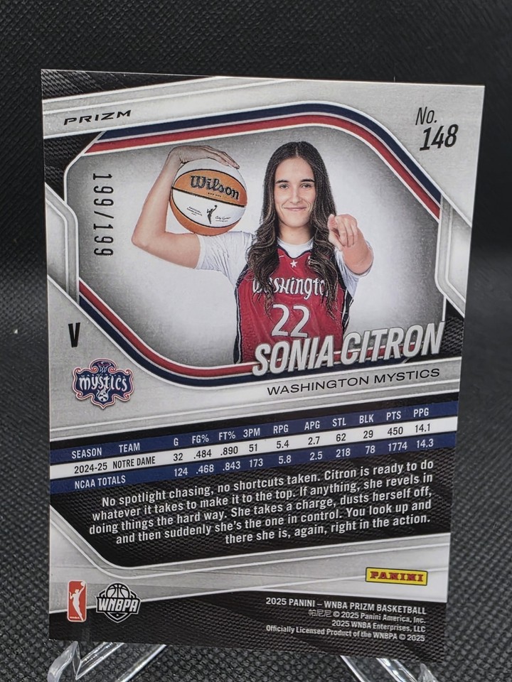Sonia Citron 2025 Panini Prizm WNBA Red Pandora Prizm Rookie Card #148 ...