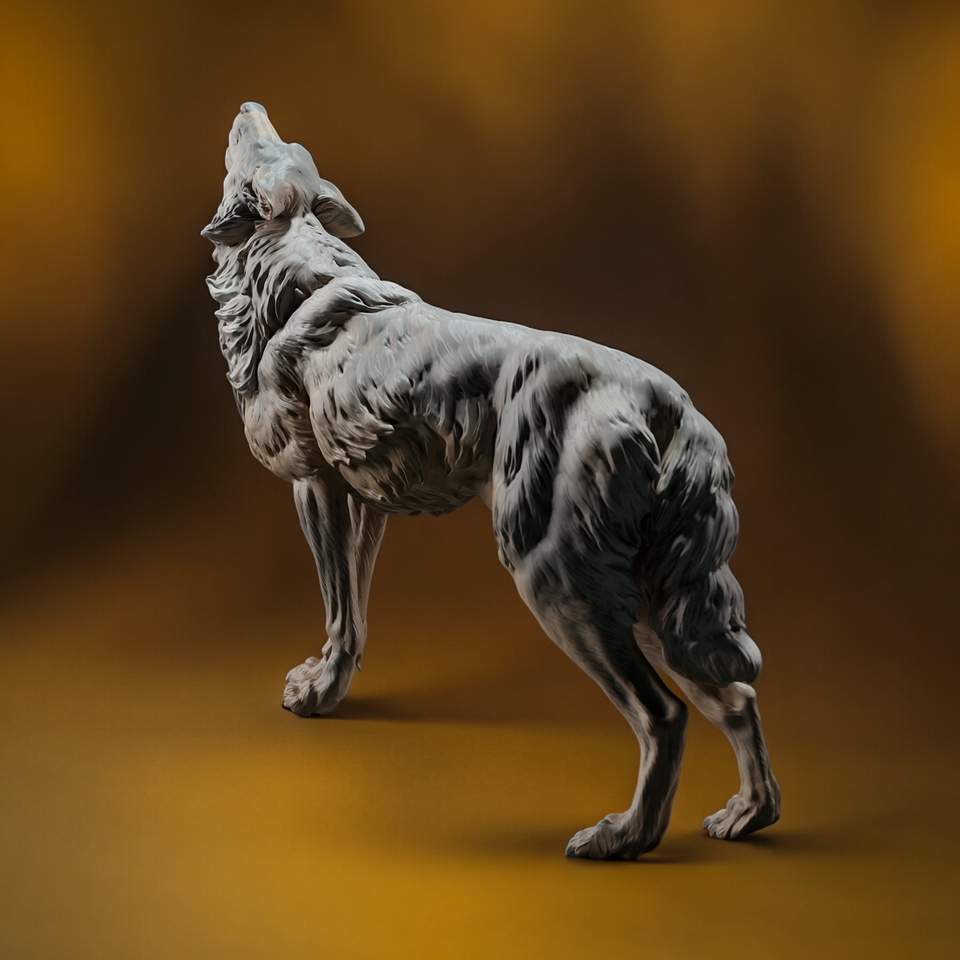 Wolf Howling Resin 3d printed Unpainted Miniature Wild Animal Liberian ...