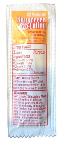 x4 3.5g Packets Sunscreen Lotion 30+ SPF PABA Free Single Use 3.5g | eBay